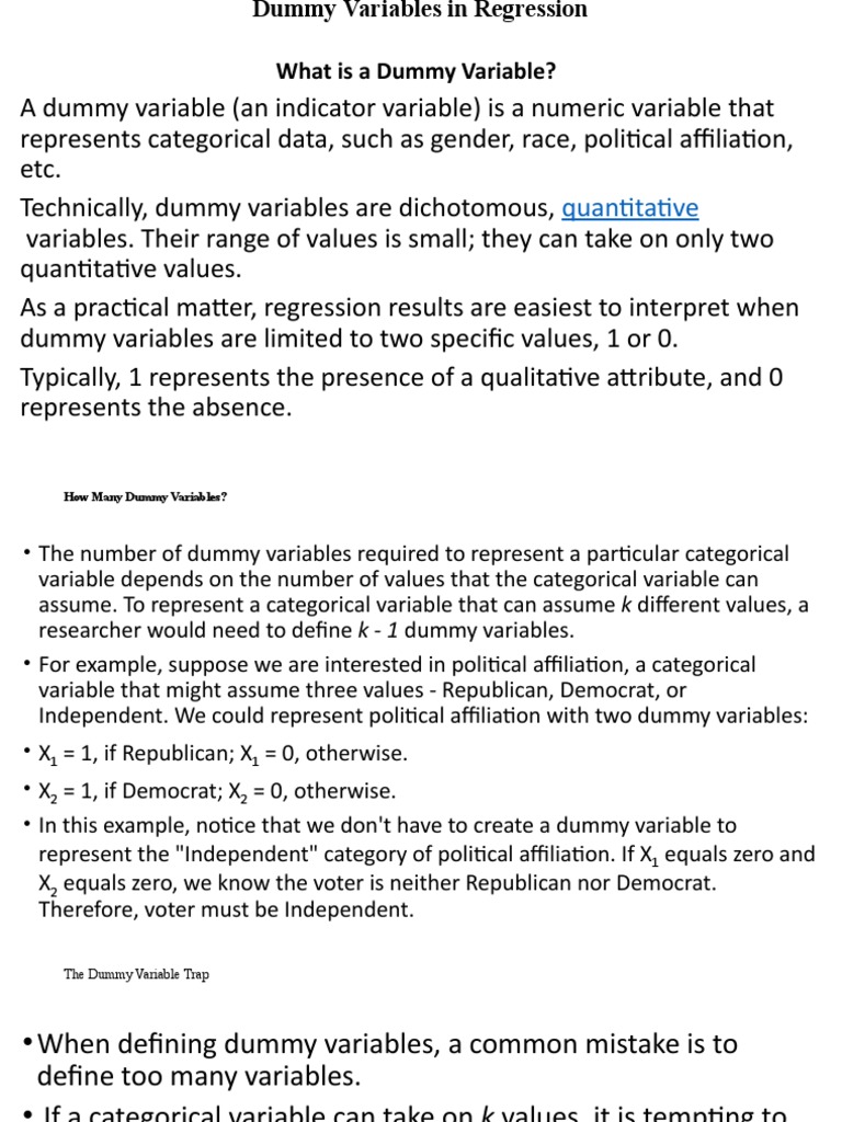 ECN 813 Dummy Variable | PDF | Categorical Variable | Linear Regression
