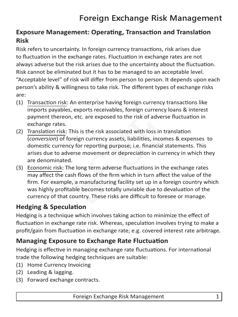 4 Foreign Exchange Risk Management | PDF | Exchange Rate | Japanese Yen