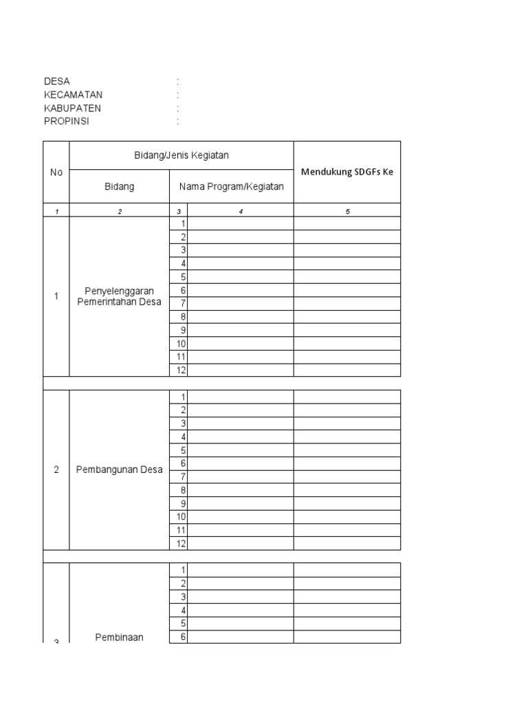 MAtriks RPJMDes 2023-2029-1 | PDF