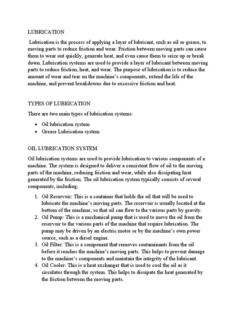 Lubrication | PDF | Lubricant | Pump