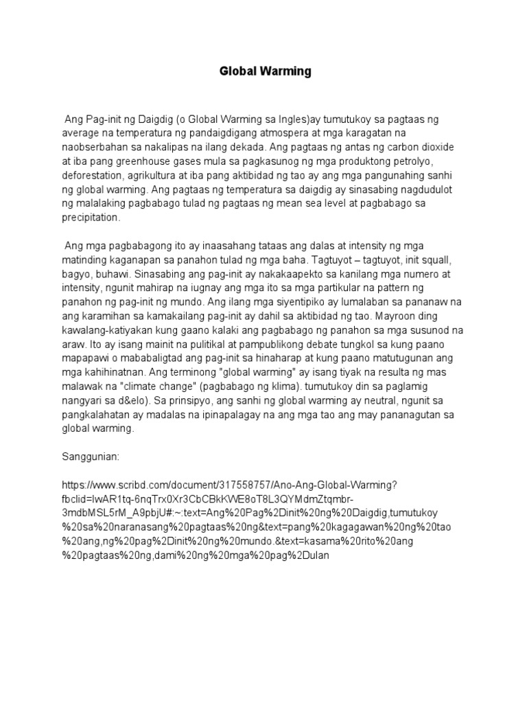Global Warming | PDF