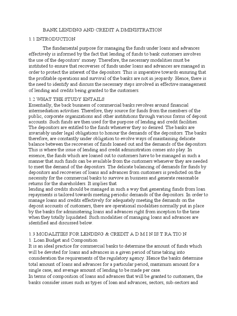 Effective Bank Lending Administration | PDF | Banks | Loans