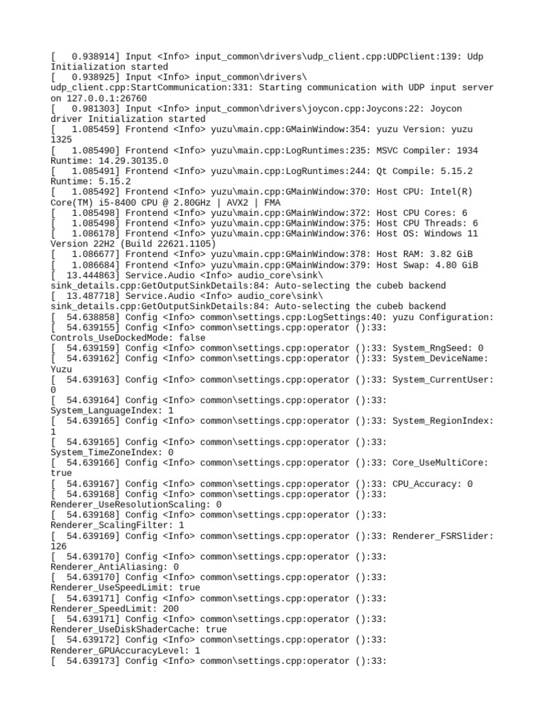 Yuzu Log | PDF | Computing Platforms | Computer Architecture