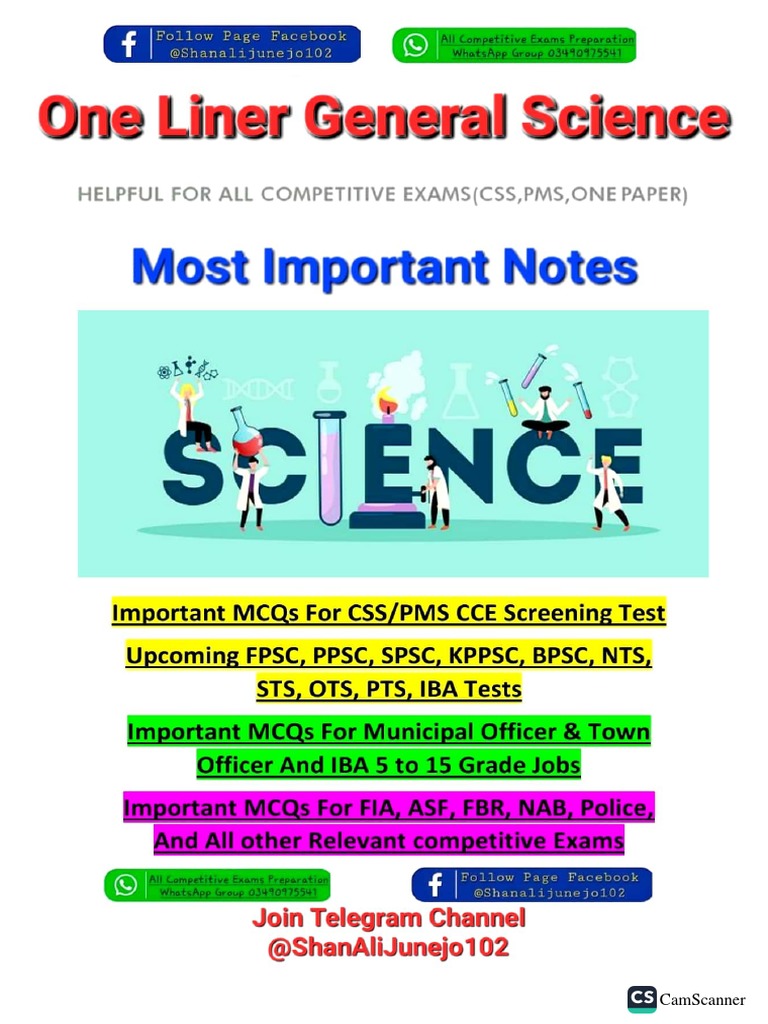 General Science One Liner | PDF