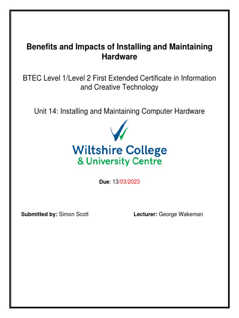 Unit 14 - Assignment 1 Simon Scott | PDF | Solid State Drive | Hard ... Unit 14 - Assignment 1 Simon Scott | PDF | Solid State Drive | Hard ...