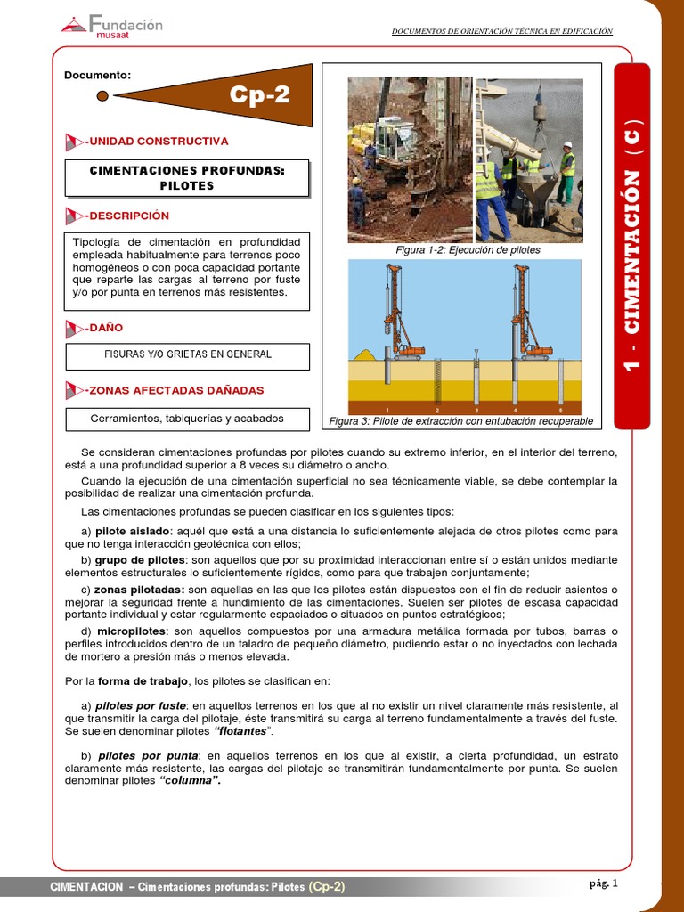 Cimentaciones Profundas Pilotes CP 2 1 | PDF | Fundación (Ingeniería ...
