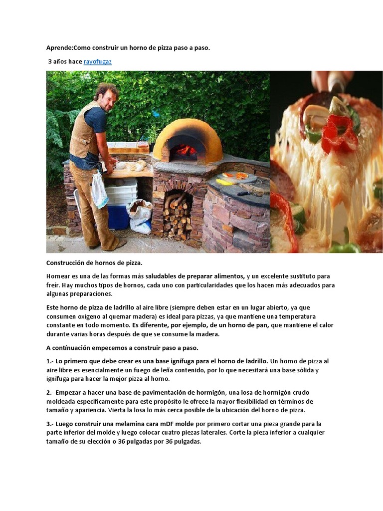 Manual para Hacer Horno de Pizzas | PDF