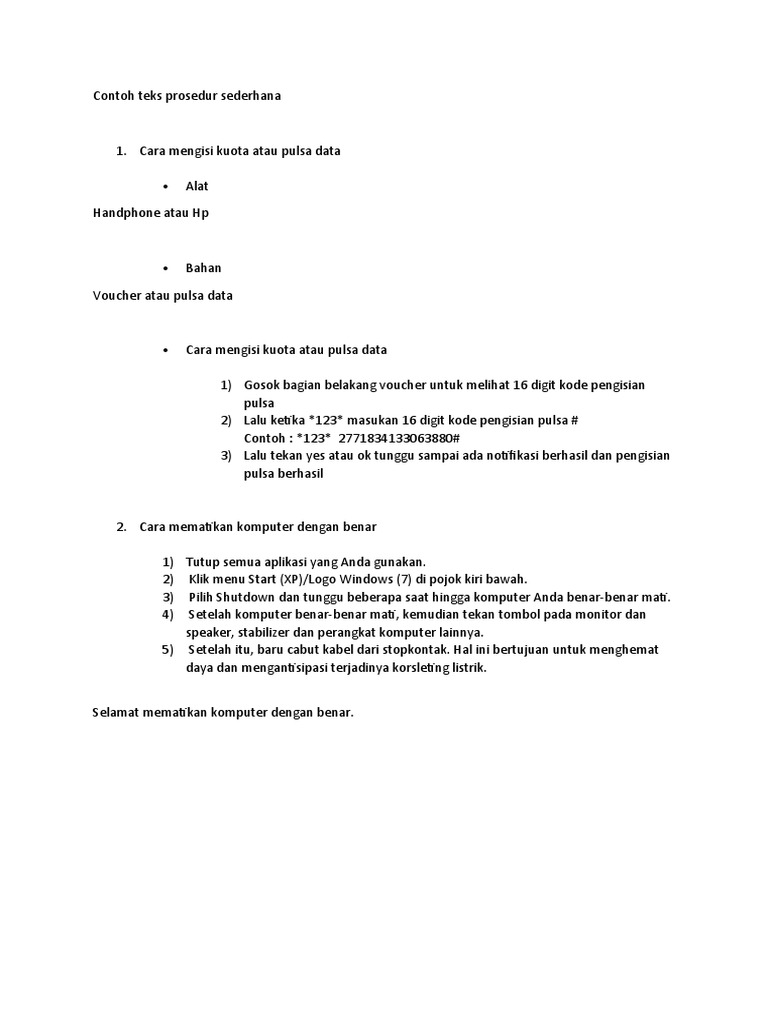 Contoh Teks Prosedur | PDF