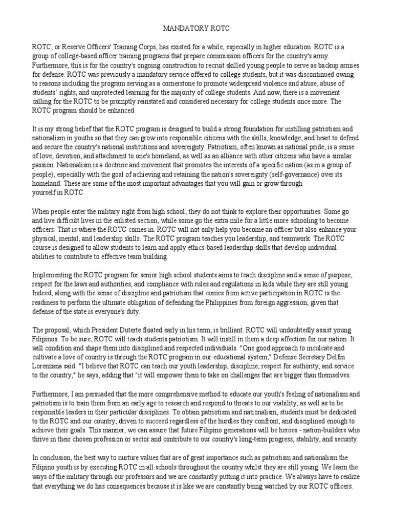 MANDATORY-ROTC-1 | PDF