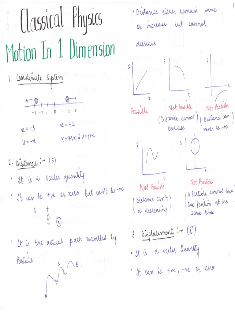 Motion in 1 Dimension | PDF