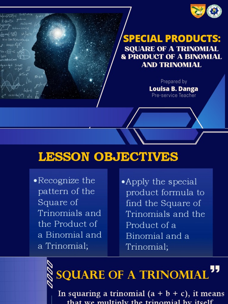 Square of Trinomial Product of Binomial and Trinomial | PDF ...