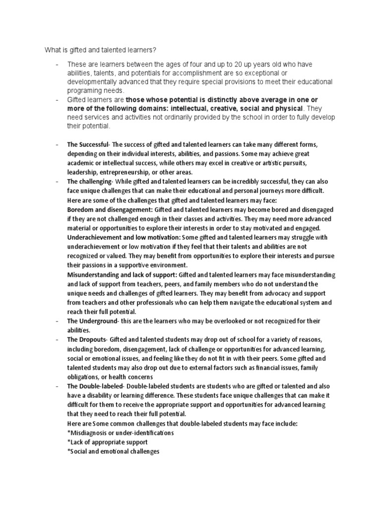 Final Output 124 | PDF | Intellectual Giftedness | Gifted Education