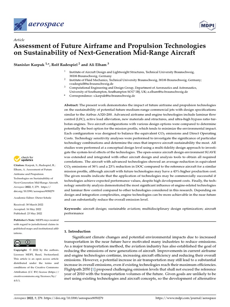 Aerospace 09 00279 V2 Download Free Pdf Airfoil Aircraft