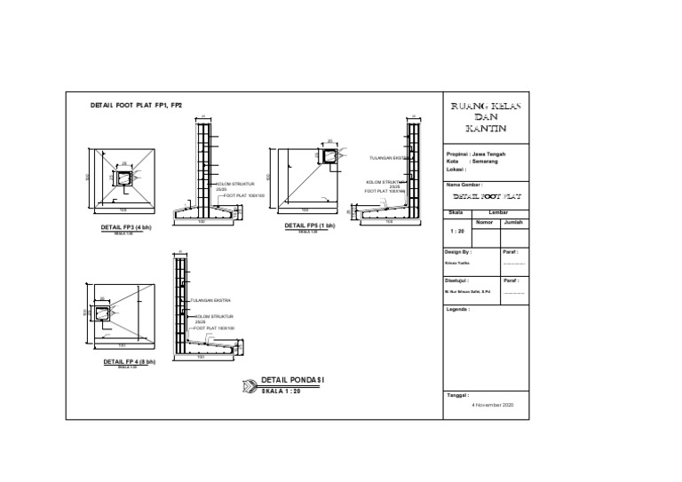 Detail Foot Plat dan Pondasi 100x100 | PDF