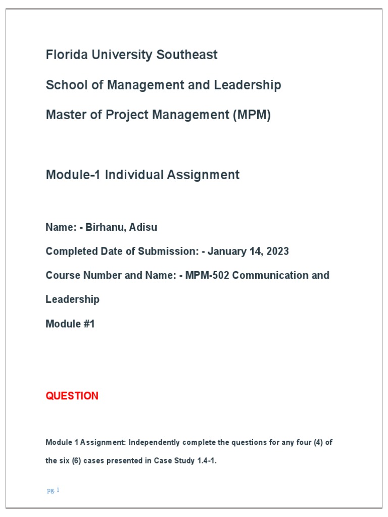 Module 1 Individual Assignment | PDF | Communication | Information