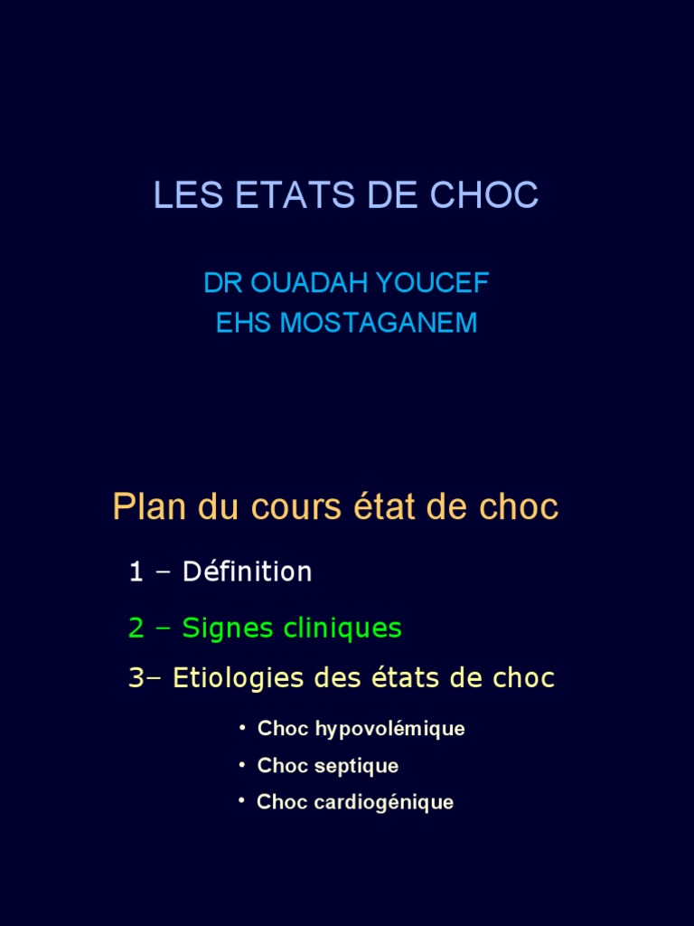 États de Choc : Définition, Signes et Traitements | PDF