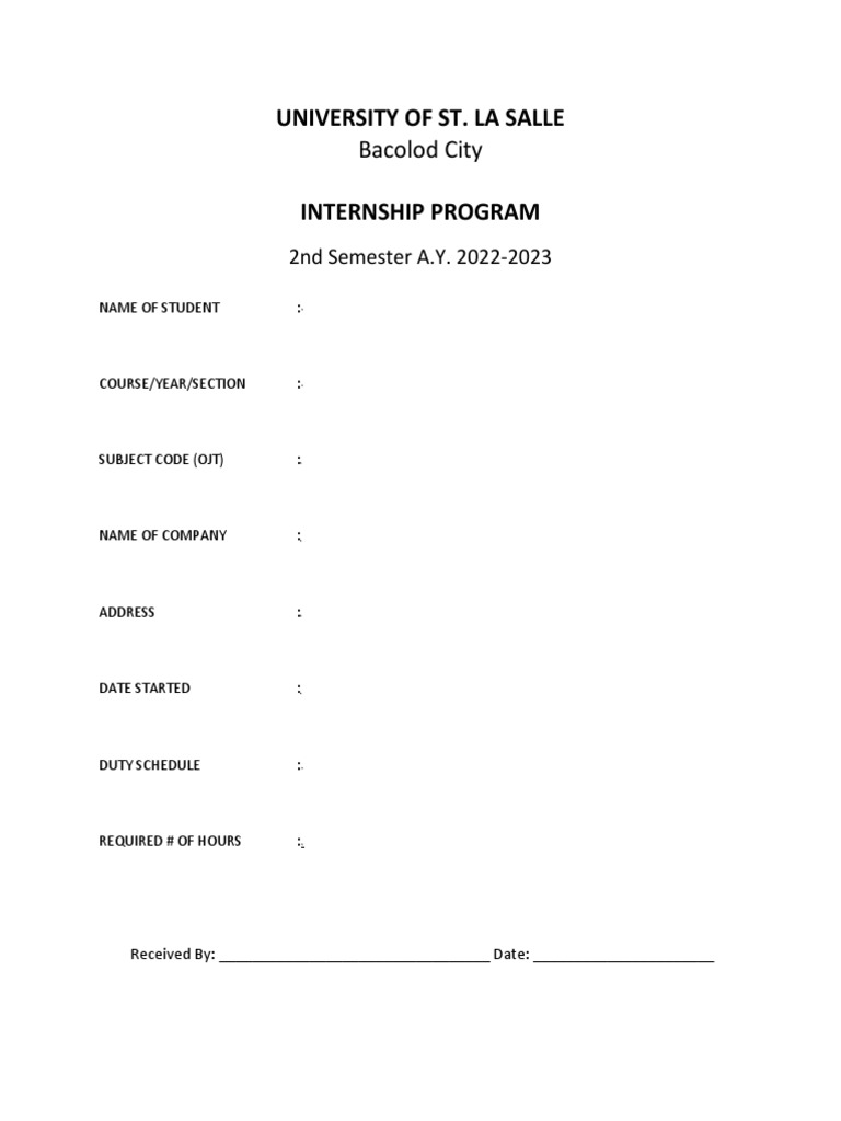 Information Sheet-Internship Program Ay 2022-2023 2nd Sem | PDF