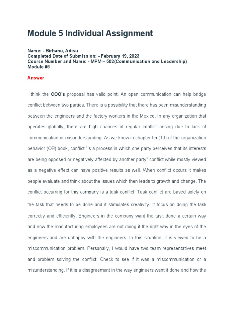 Conflict Resolution in Global Teams | PDF