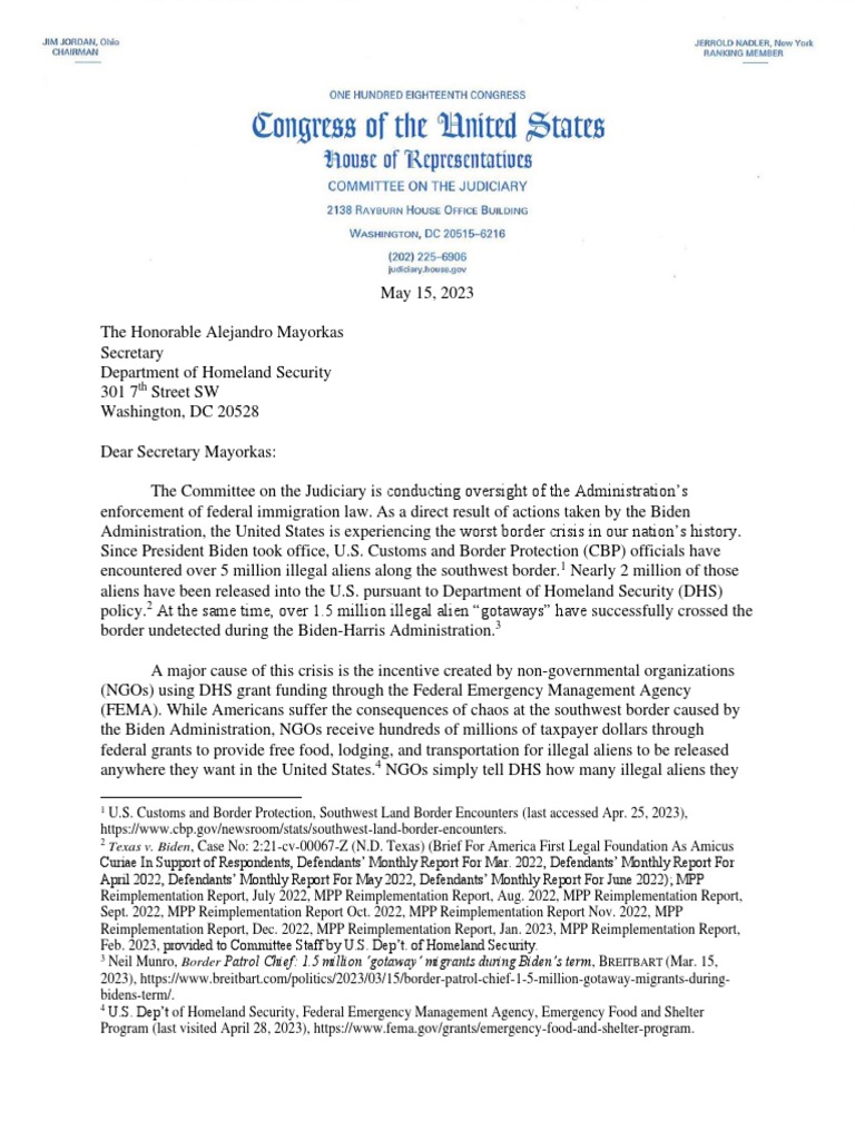 Oversight of DHS Immigration Policies | PDF | United States Department ...