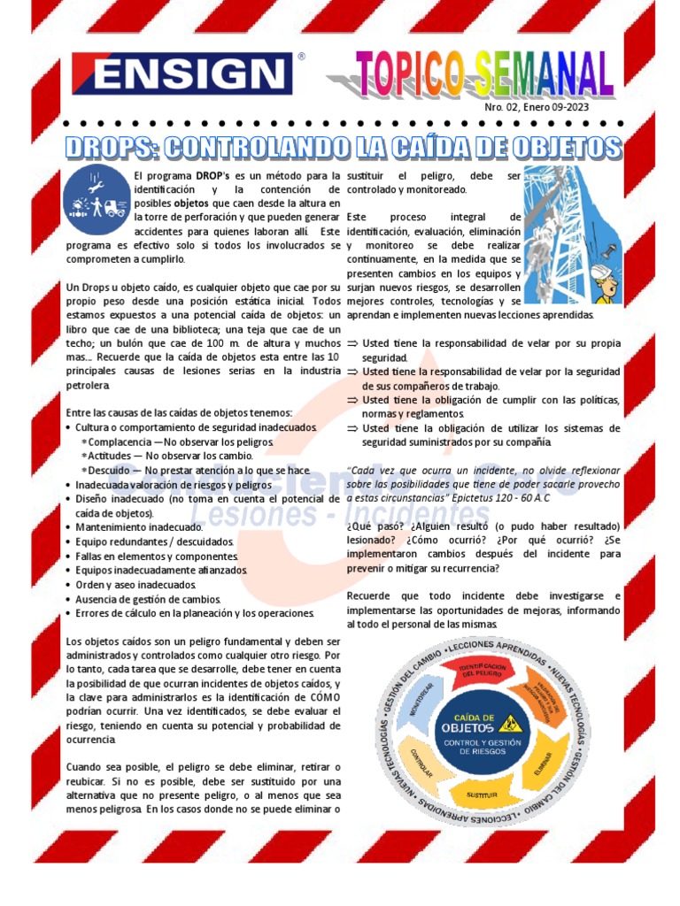 Prevención de Objetos Caídos en Perforación | PDF | Riesgo