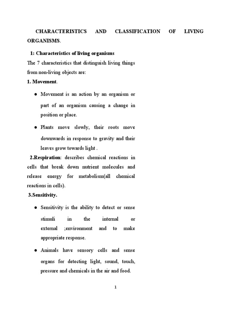 Characteristics and Classification of Life | PDF | Cell (Biology) | Leaf