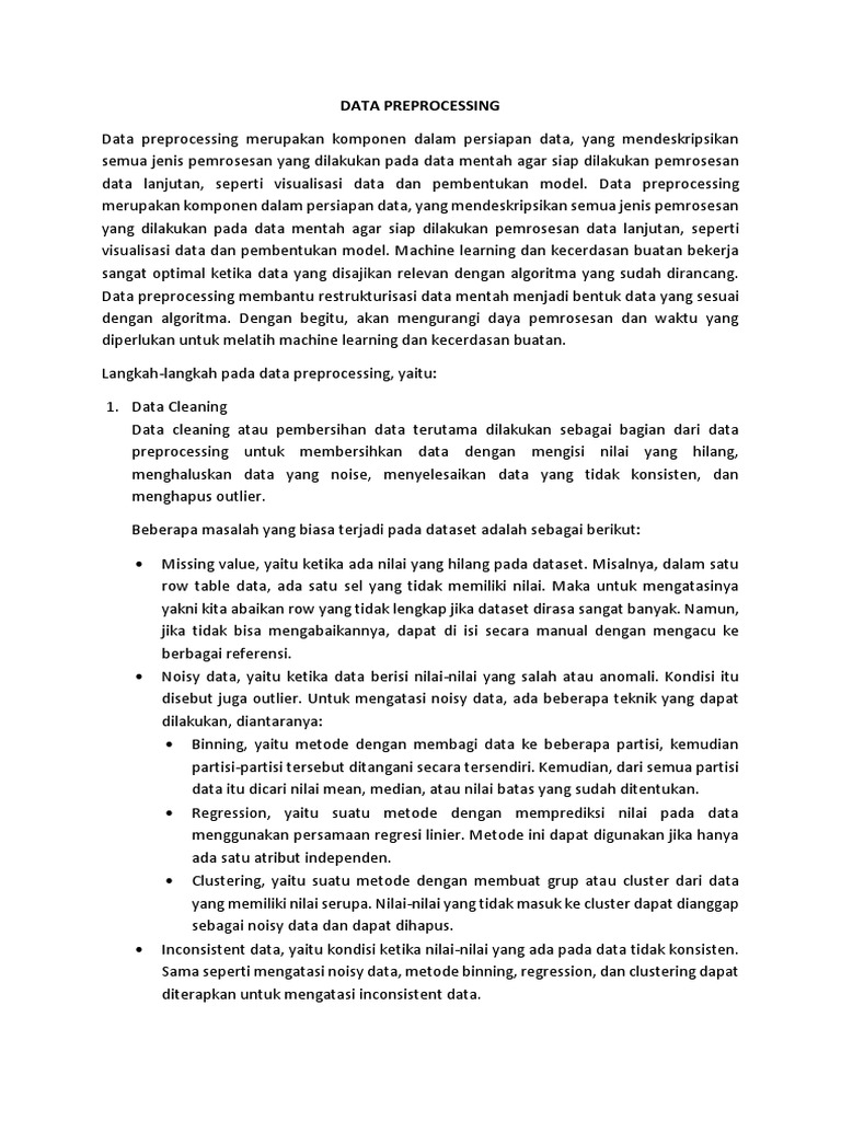 Data Preprocessing | PDF