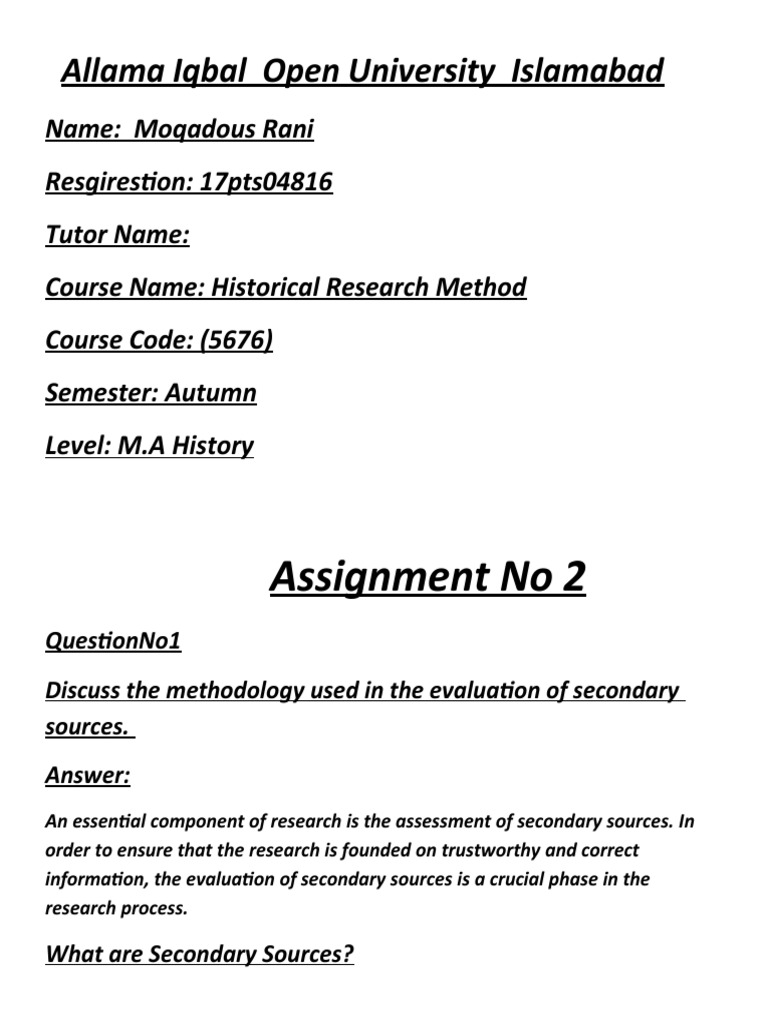 Assignment No 2: Allama Iqbal Open University Islamabad | PDF | Citation | Informed Consent