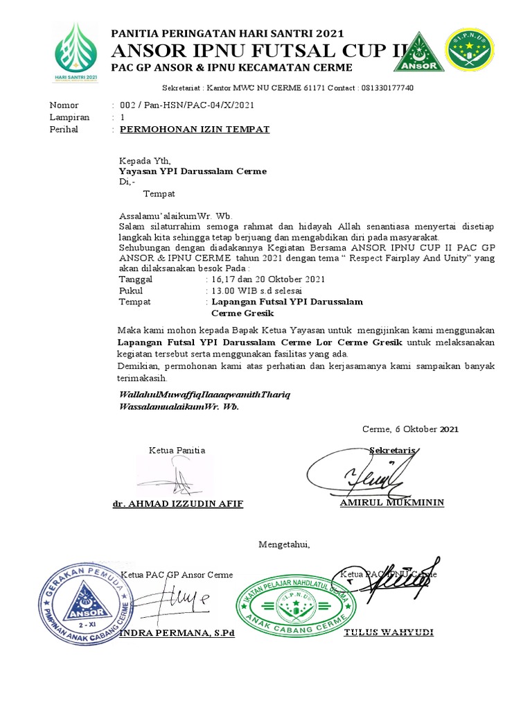 SURAT IJIN TEMPAT DLL | PDF