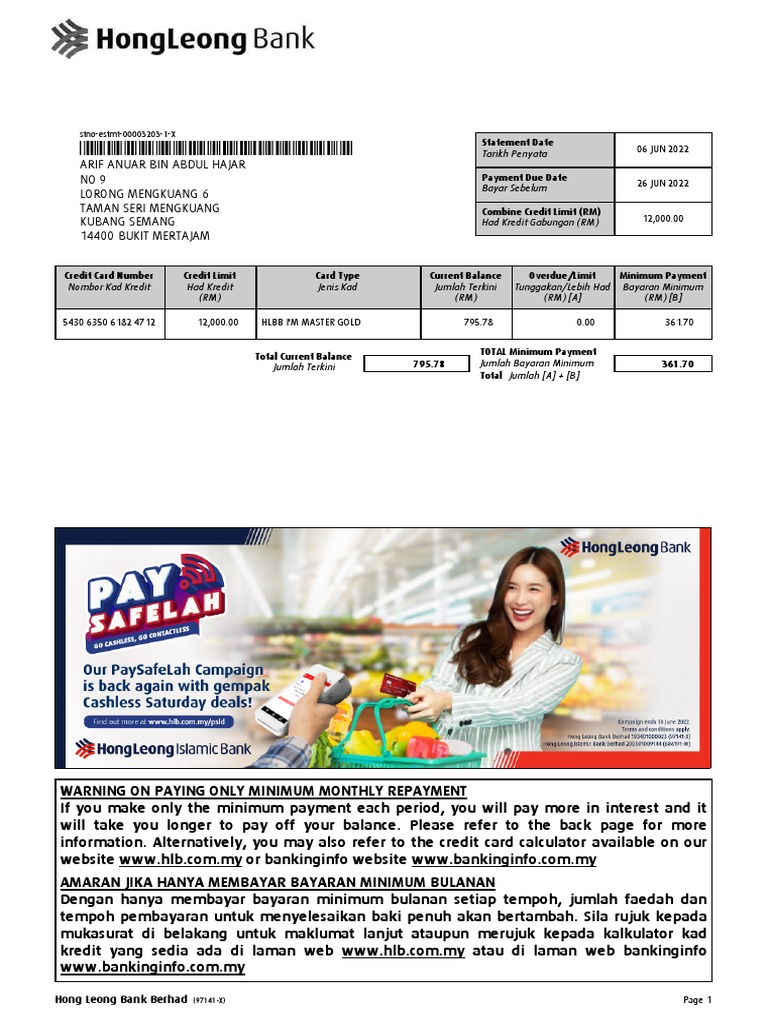 HLB Receipt-2022-06-29 2 | PDF | Credit Card | Interest