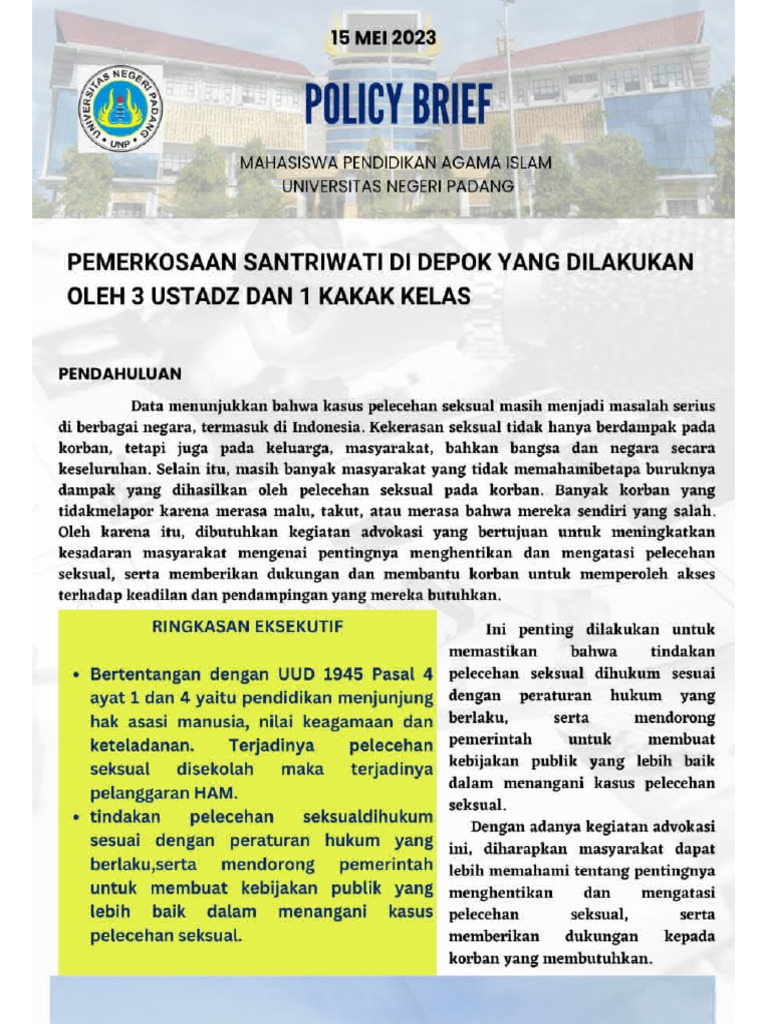 Policy Brief Dan Media Advokasi | PDF