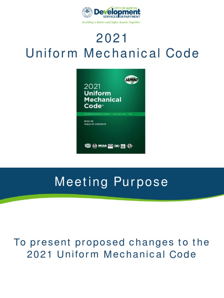 2021 Mechanical Code Amendments | PDF | Reclaimed Water | Water