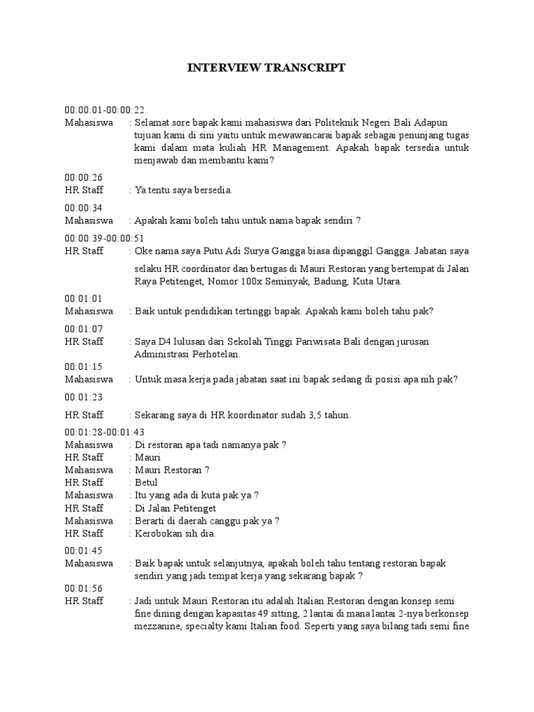 Interview Transcript | PDF