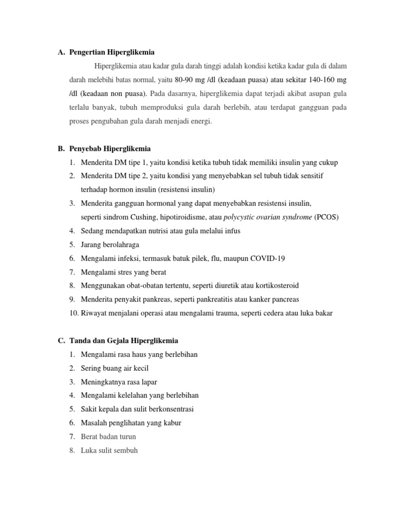 Materi Leaflet DM Hiperglikemia | PDF