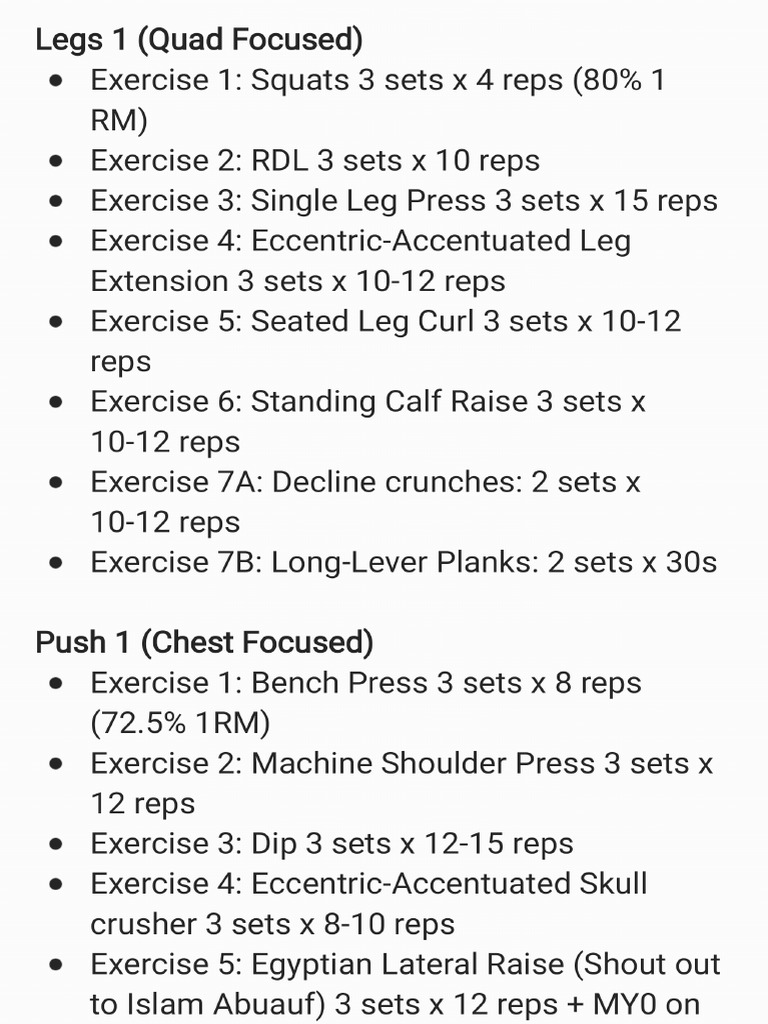PPL Split Workout | PDF