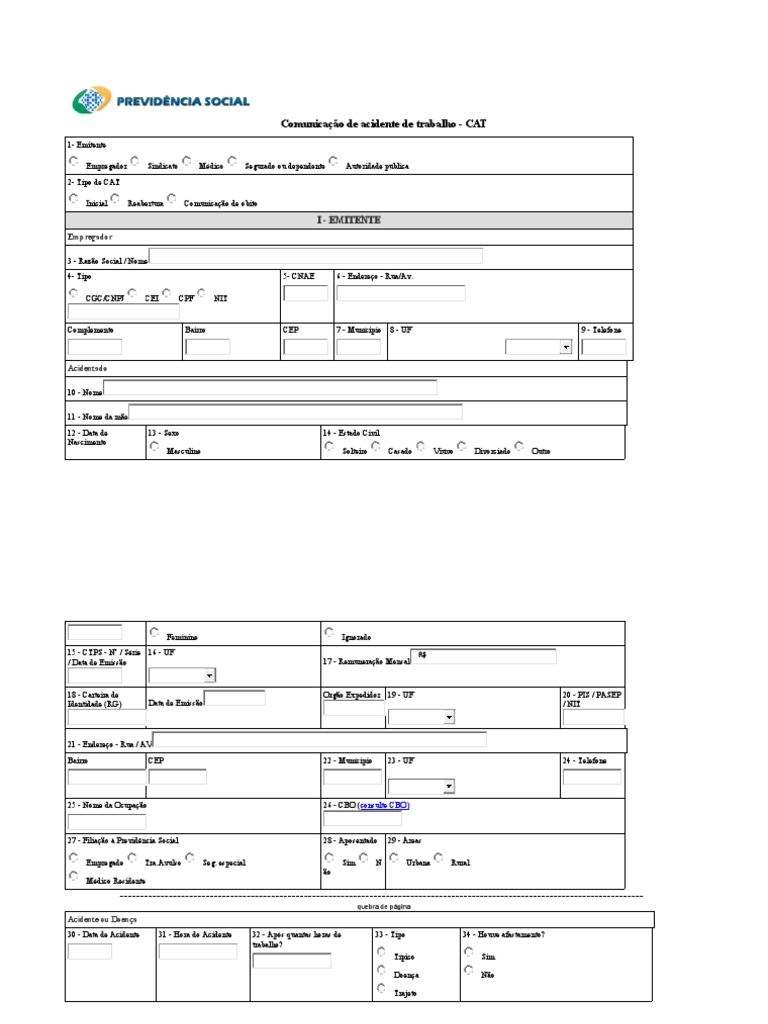 Formulário CAT | PDF