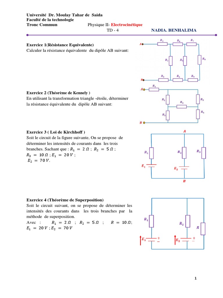 TD 4 Phys 2 Corrige | PDF