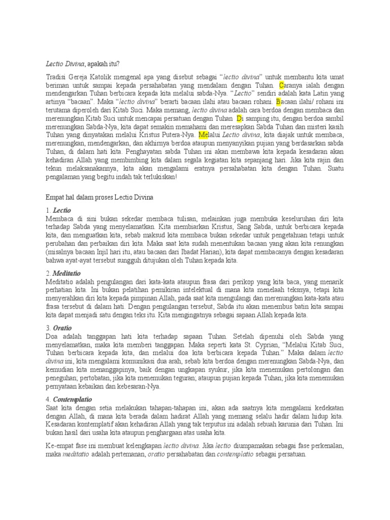 Lectio Divina | PDF