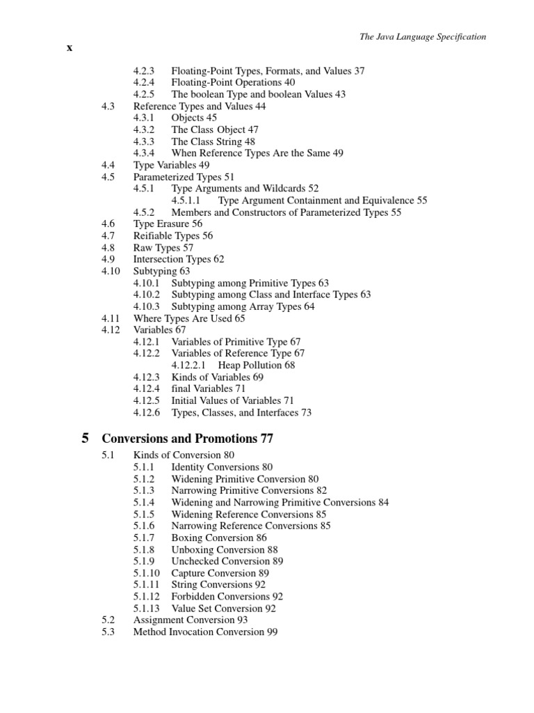 Conversions And Promotions 77 The Java Language Specification Download Free Pdf Method 