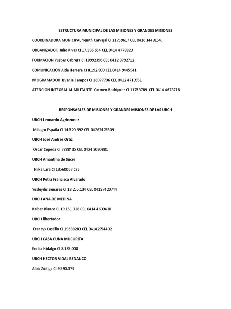 Informe de Las Misiones Warner | PDF | Política de venezuela | Venezuela