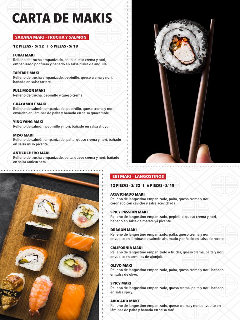 Carta Makis Nueva 2 | PDF | Cocinando | Cocina