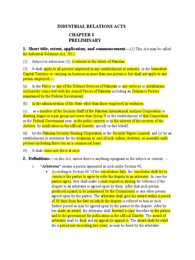 Industrial Relations Act 2012 Overview | PDF | Employment | Collective ...