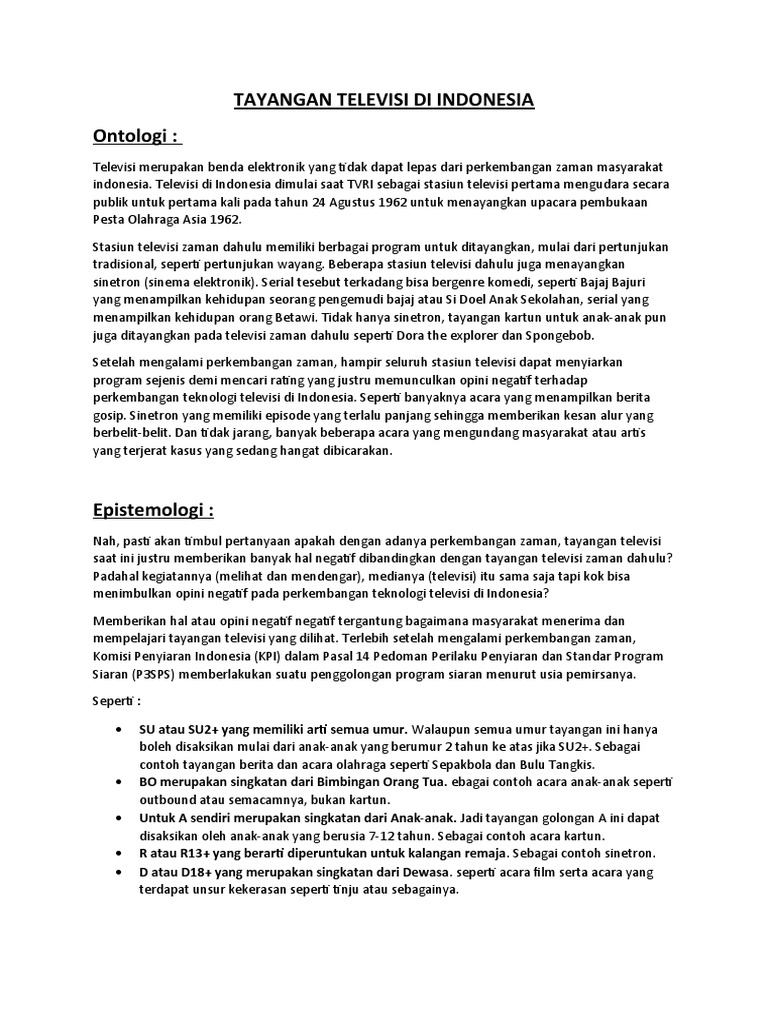 Tayangan Televisi | PDF