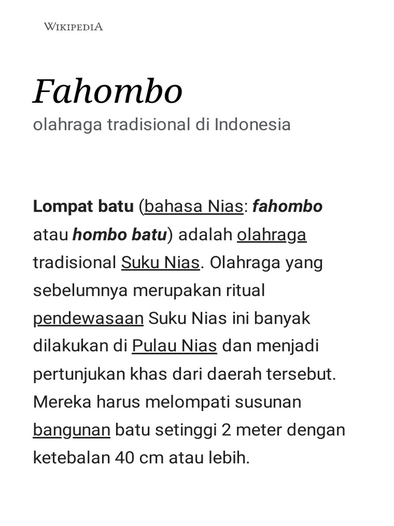 Fahombo - Wikipedia Bahasa Indonesia, Ensiklopedia Bebas | PDF