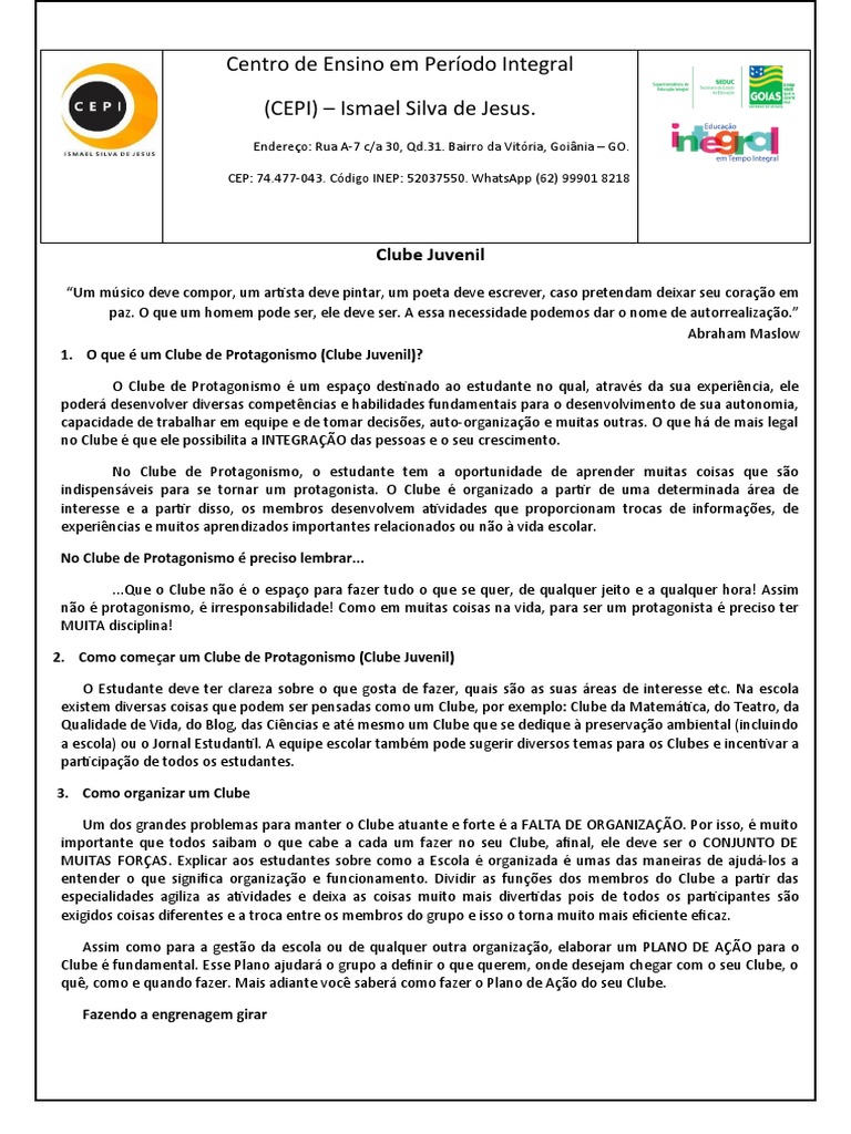 Clube Juvenil - Definição | PDF