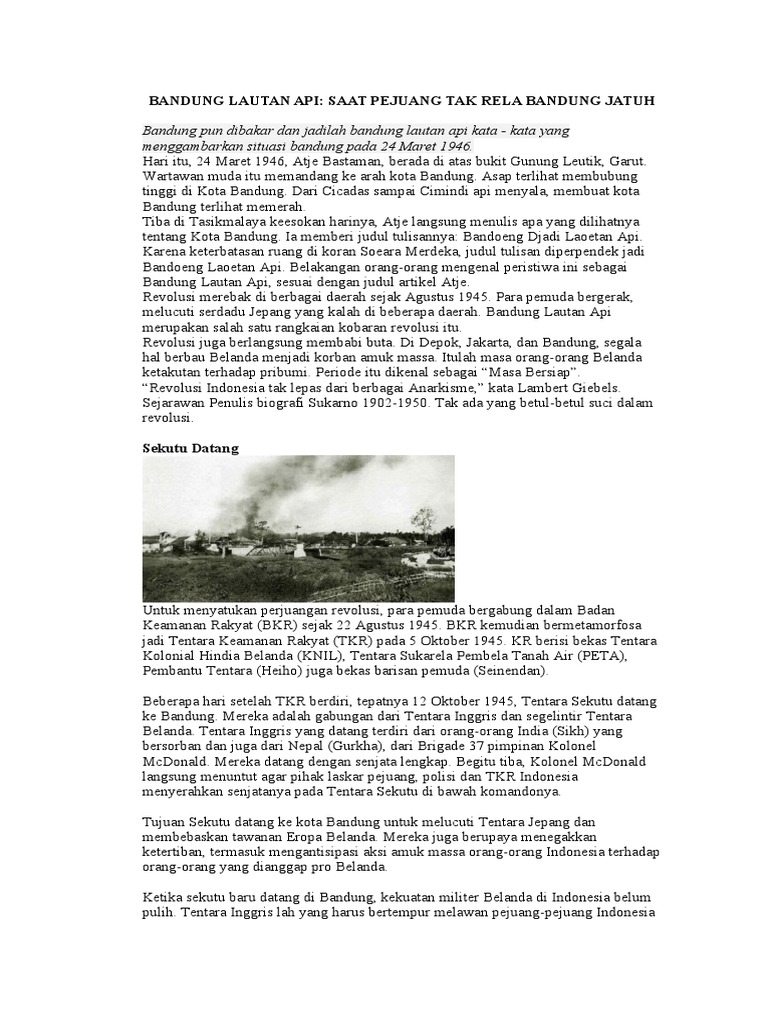 BANDUNG LAUTAN API Cerita | PDF