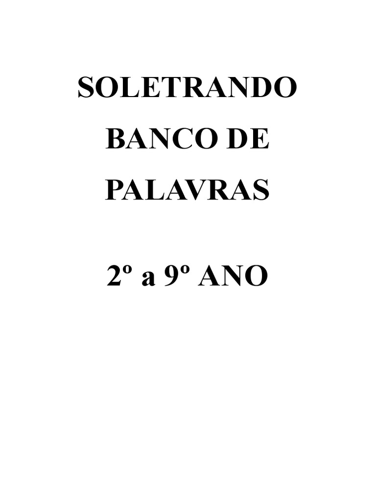 Banco de Palavras Soletrando | PDF
