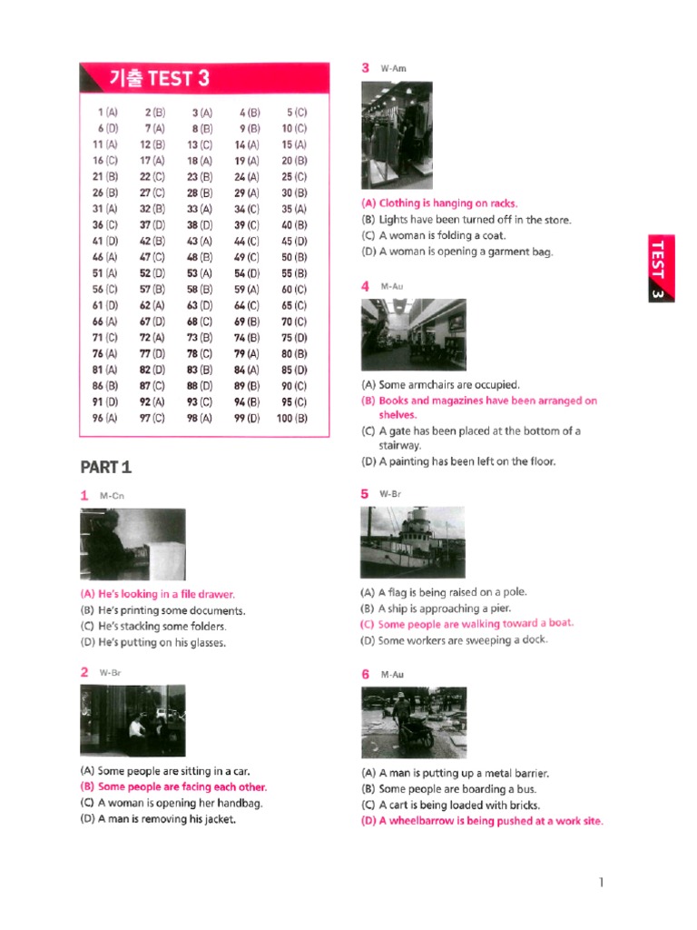 LISTENING - Answer and Transcripts Test 3 | PDF