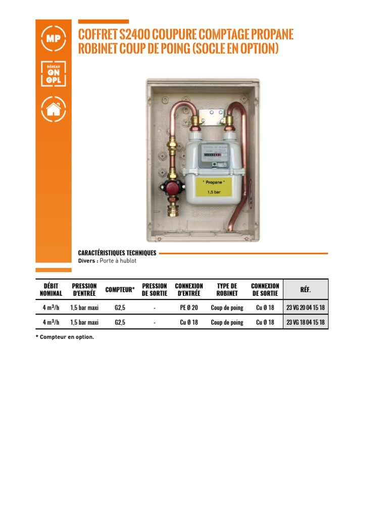 Coffret S2400 pour comptage propane | PDF