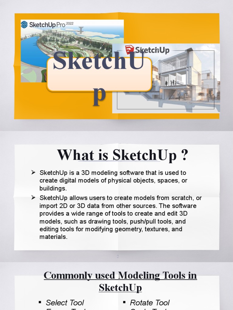 An Introduction to 3D Modeling Tools and Materials in SketchUp | PDF | 3 D Computer Graphics | Shape