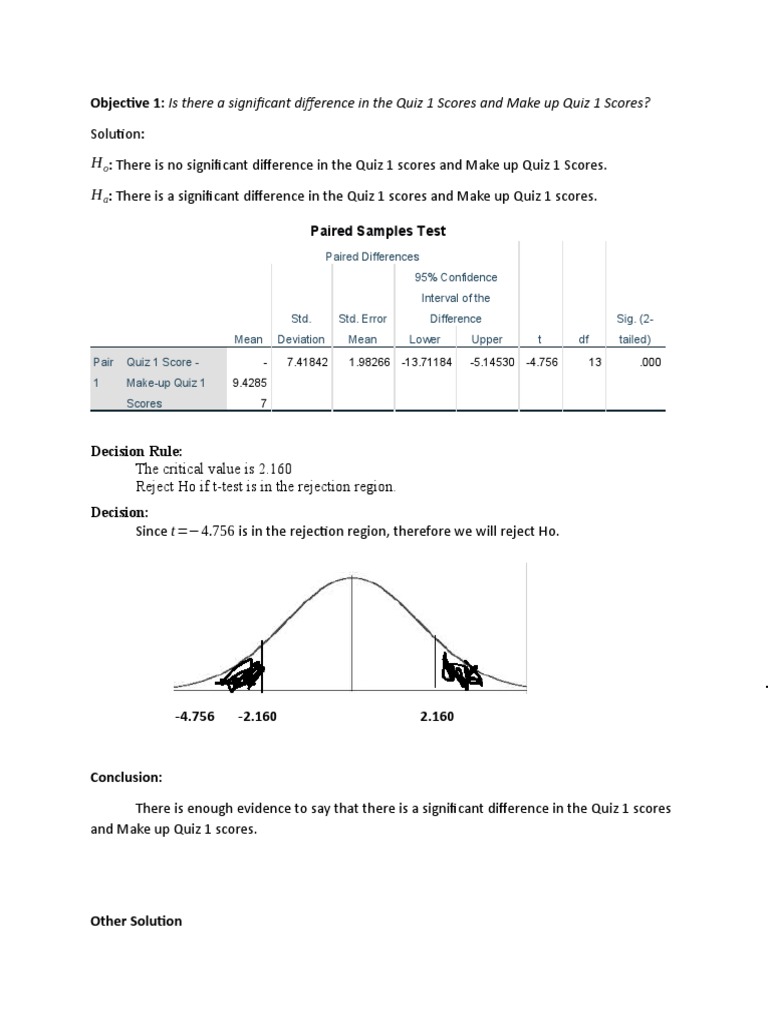 Example Paired T Test | PDF | Statistical Significance | P Value